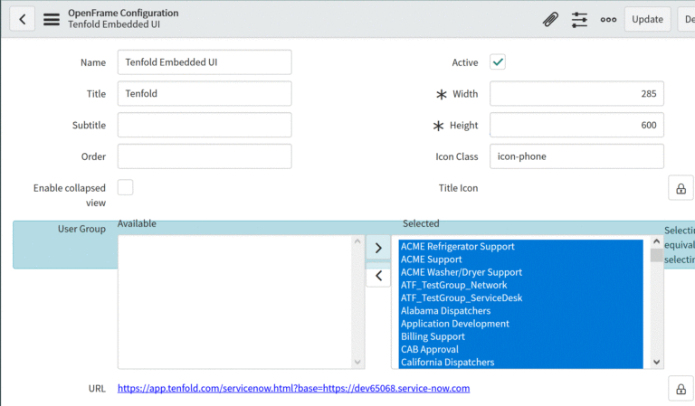 Install Tenfold for ServiceNow OpenFrame (Legacy)