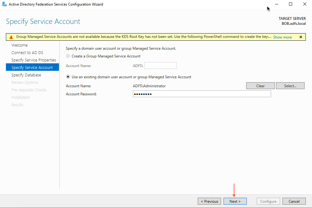Set up an AD FS server and configure SSO
