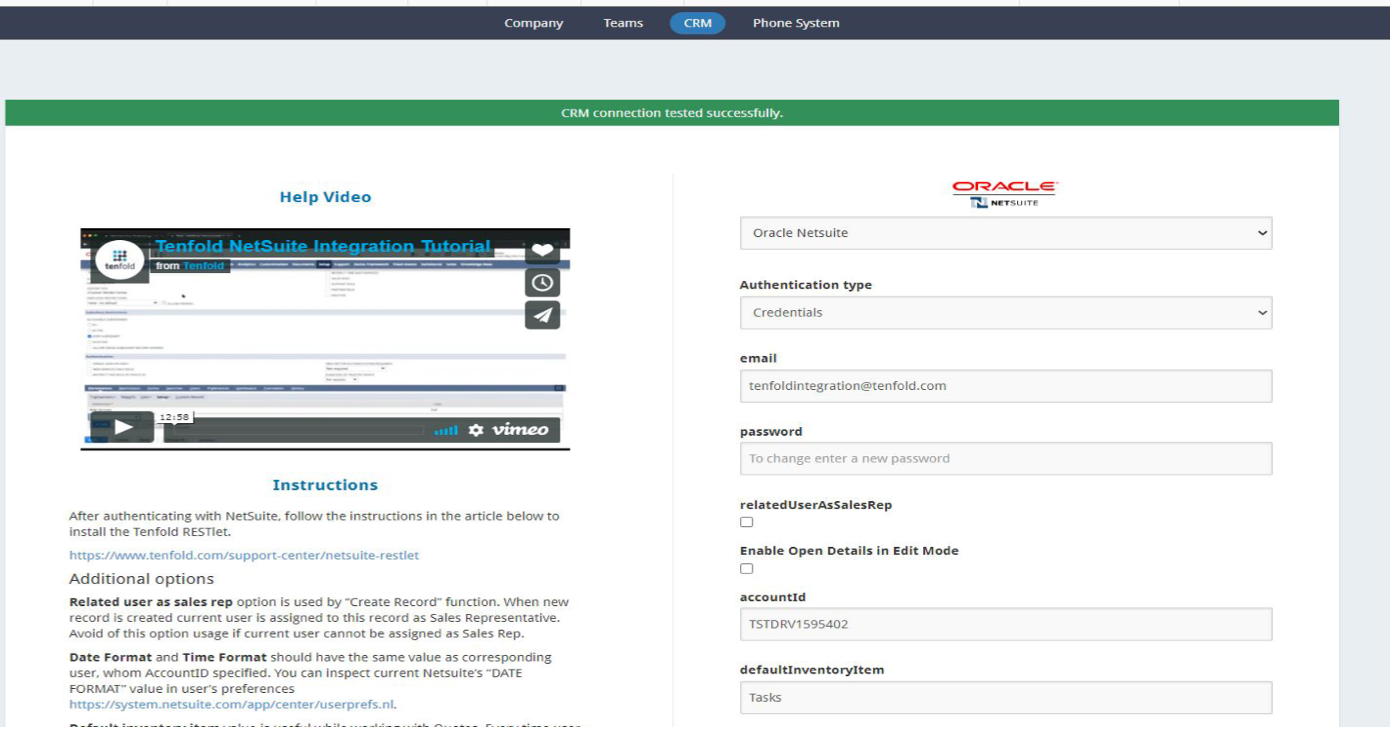 Oracle NetSuite integration guide