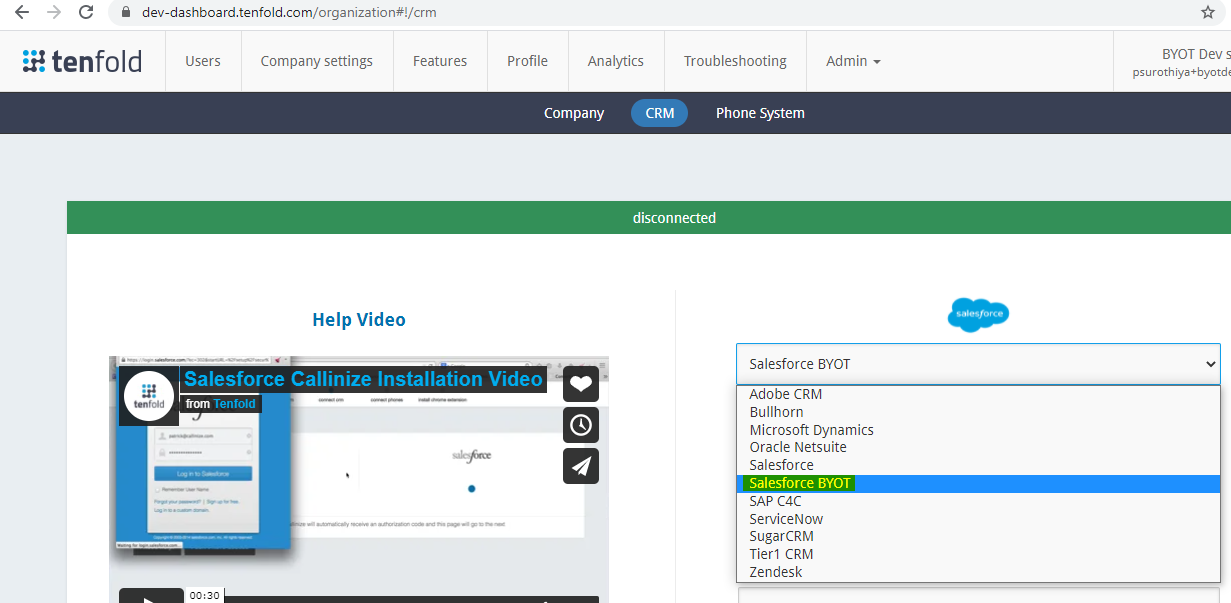 Set up Tenfold Dashboard