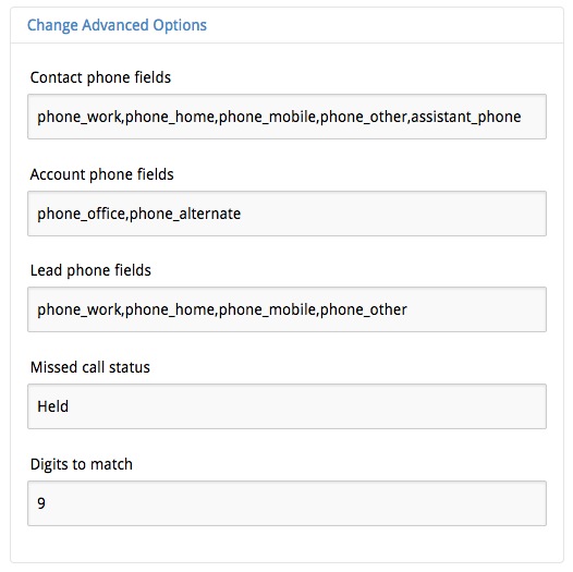 Use Tenfold Dashboard Advanced Options with SugarCRM