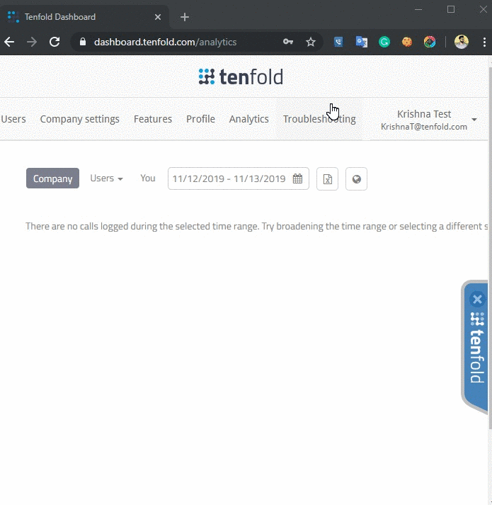 Log in and out of Tenfold