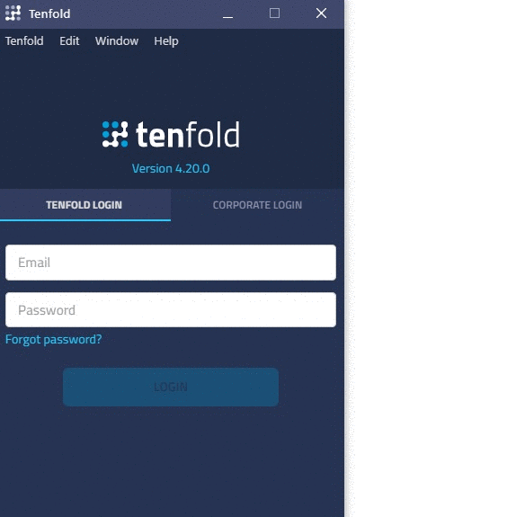 Log in and out of Tenfold