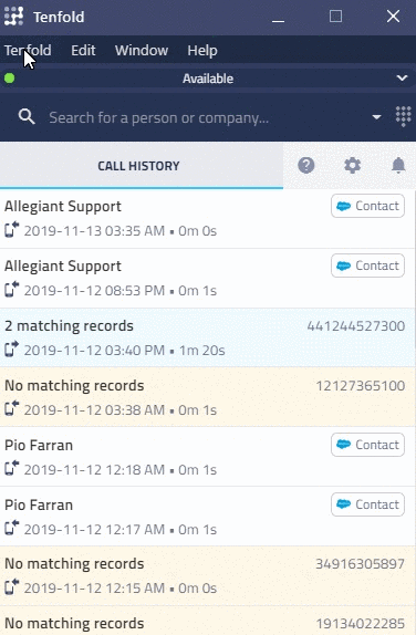 Log in and out of Tenfold