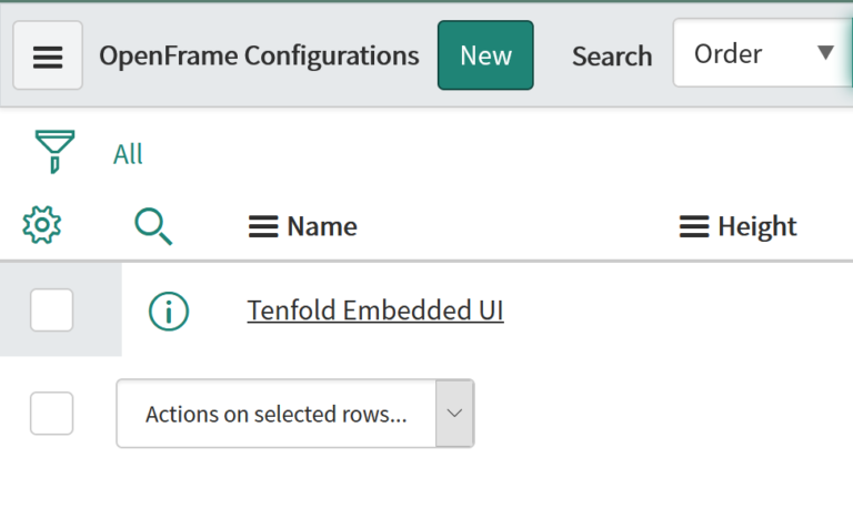 Install the Tenfold UI for ServiceNow OpenFrame