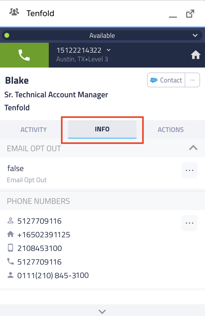 Tenfold Info Tab (Custom Information Tab)