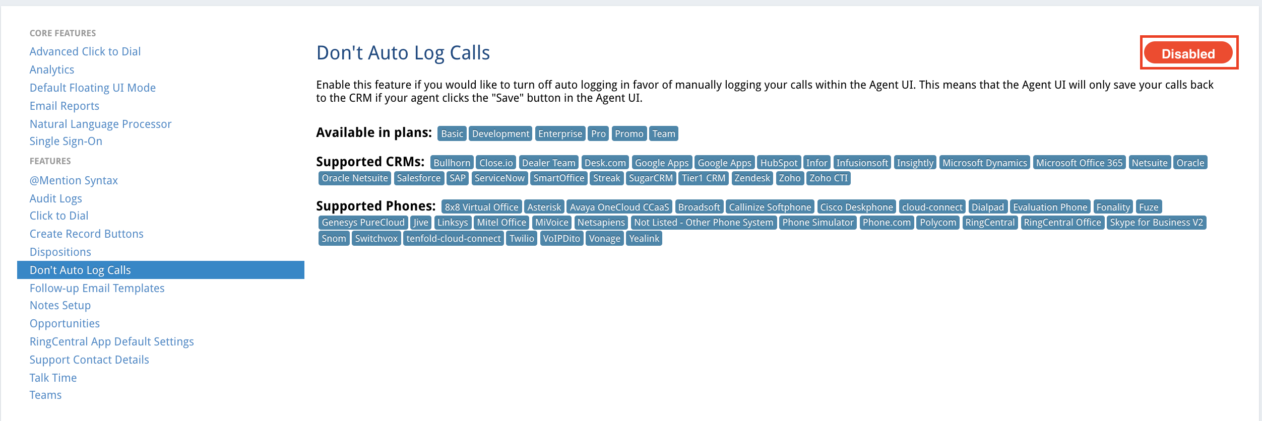Don’t Auto Log Calls