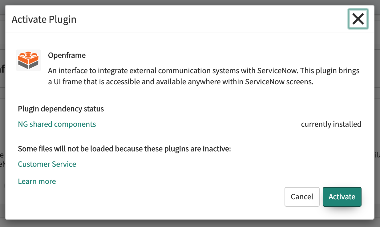 Install plugins for ServiceNow