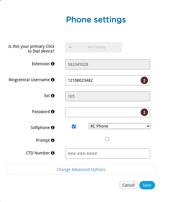 RingCentral Call Controls