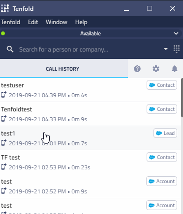 Reassign calls in Tenfold Desktop UI