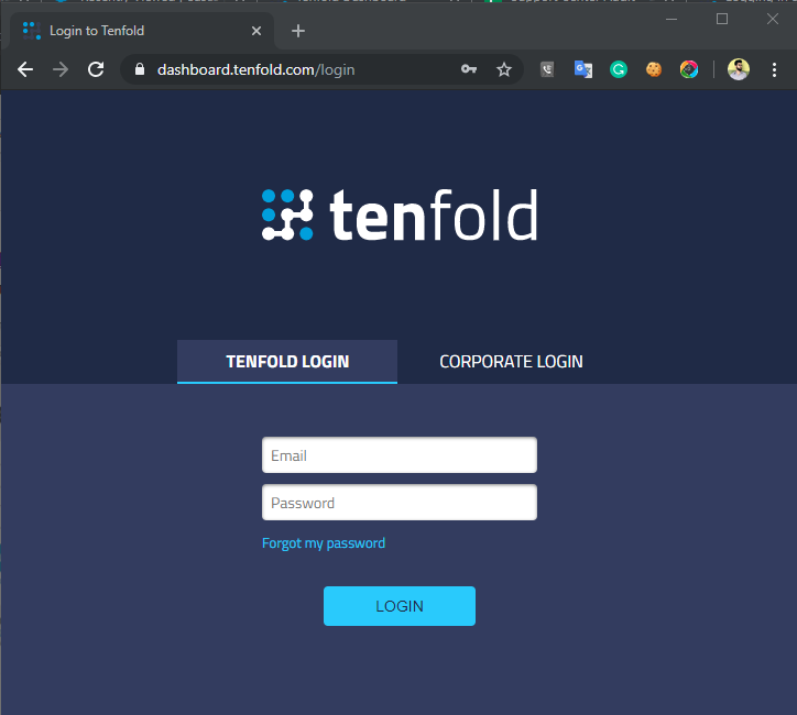 Log in and out of Tenfold