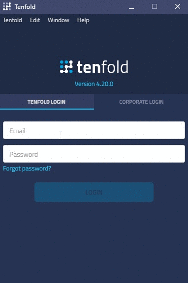 Log in and out of Tenfold