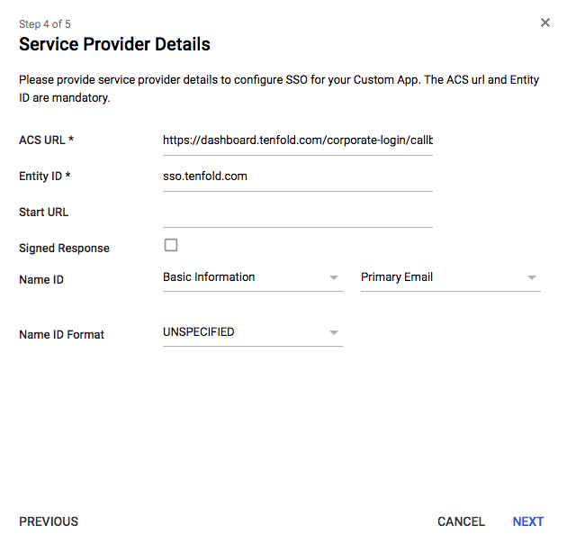 Configure Tenfold to use Google as an identity provider