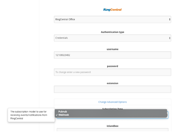 Implement RingCentral Webhook subscription