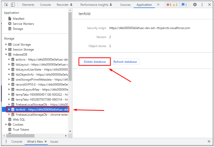 Clearing the Cache for the Tenfold App