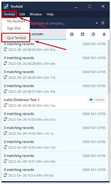 Clearing the Cache for the Tenfold App